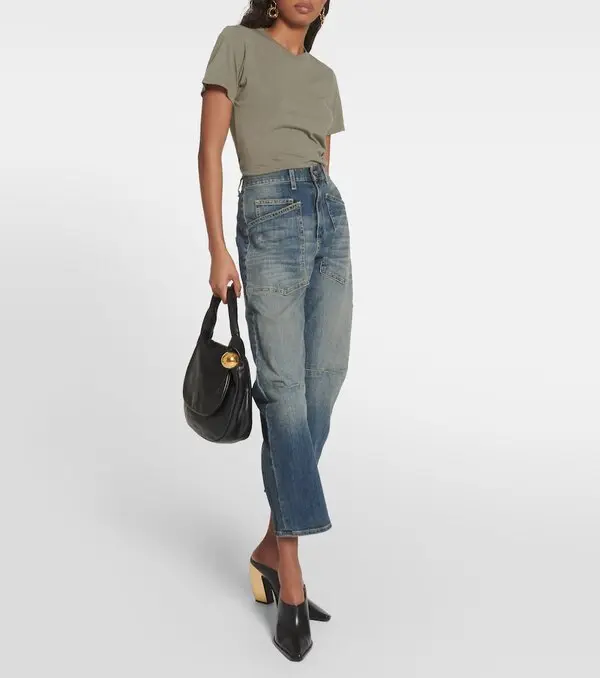 NILI LOTAN Shon High-rise Barrel-leg Jeans - Blue