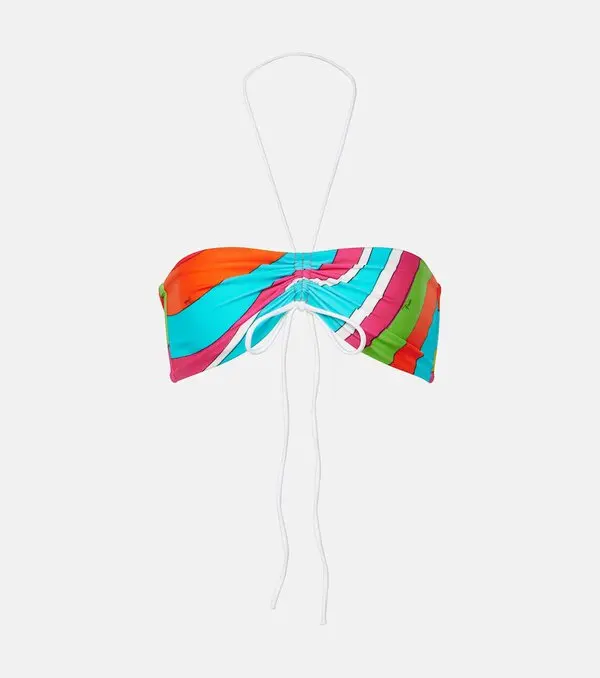 Emilio Pucci Iride Printed Bandeau Bikini Top - Multicoloured