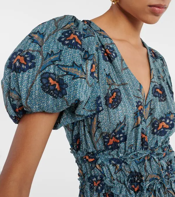 Ulla Johnson Eloisa Puff-sleeve Printed Cotton-blend Midi Dress
