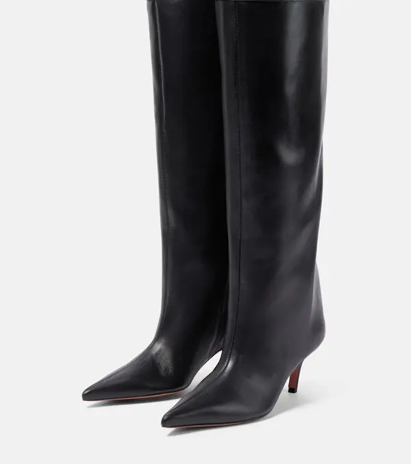 Amina Muaddi Fiona 60 Over-the-knee Leather Boots
