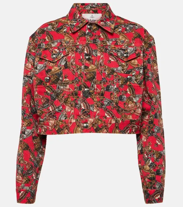 VIVIENNE WESTWOOD Printed Cropped Denim Jacket