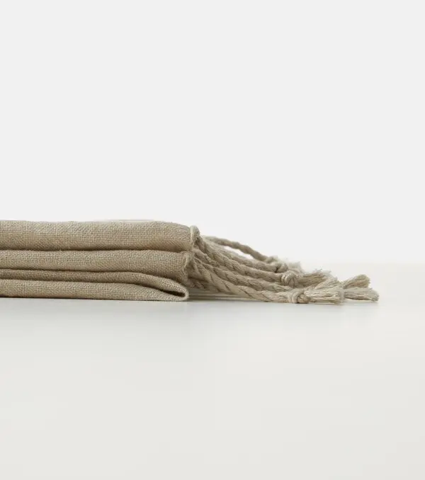 Brunello Cucinelli Fringed Linen-blend Lame Throw