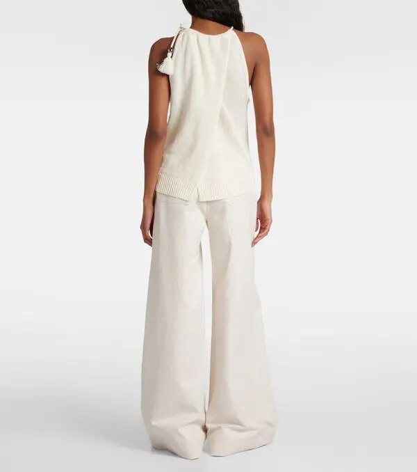 Max Mara Halterneck Linen Top And Hat Set