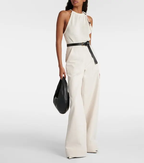 Max Mara Halterneck Linen Top And Hat Set