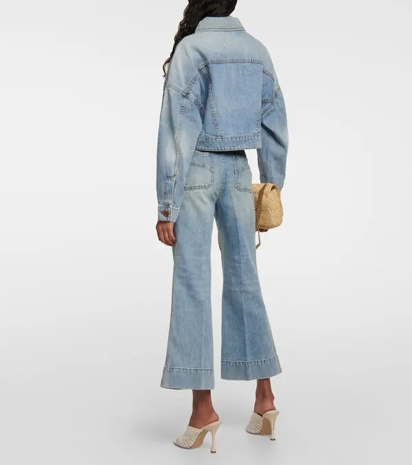 Zimmermann Raie Cropped Denim Jacket