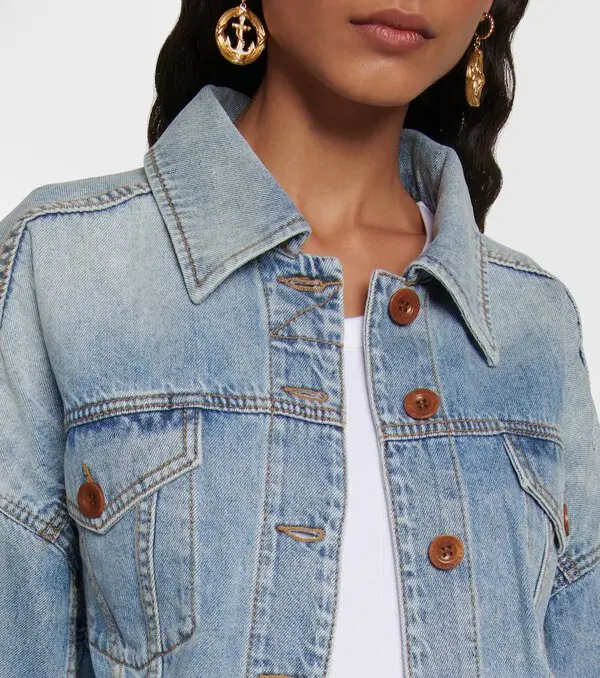 Zimmermann Raie Cropped Denim Jacket