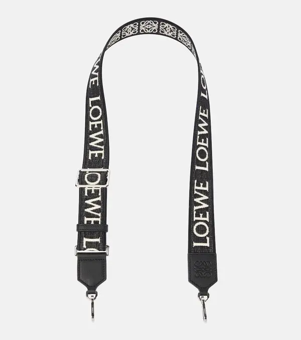 Loewe Logo Jacquard Bag Strap - Black