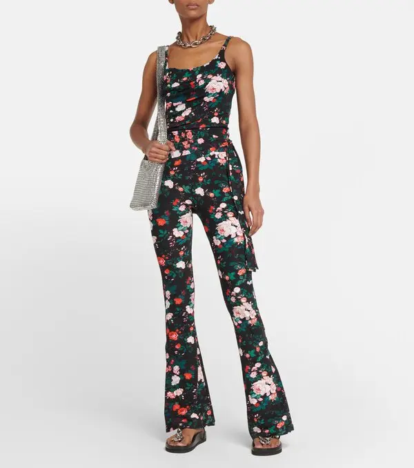 Rabanne Ruched Floral Viscose Top