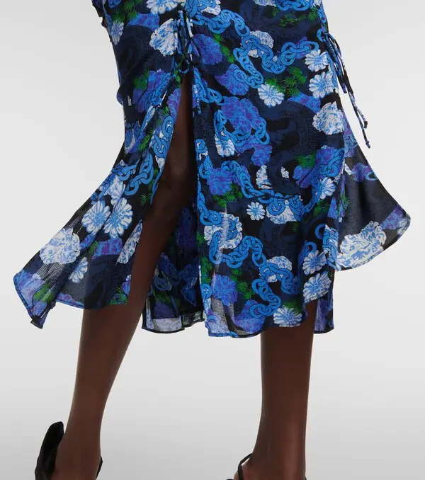 Diane Von Furstenberg Corinne Printed Mesh Midi Dress