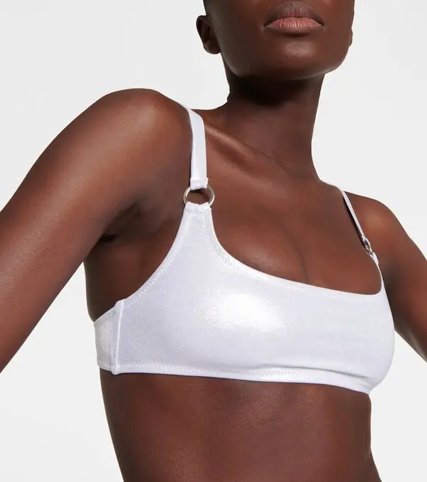 Melissa Odabash Bari Metallic Bikini Top - Silver