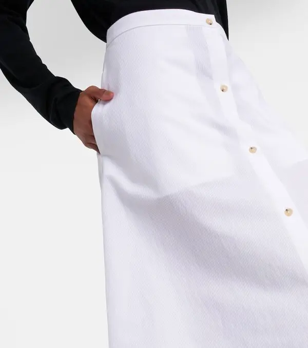 TOTEME High-rise Cotton Maxi Skirt