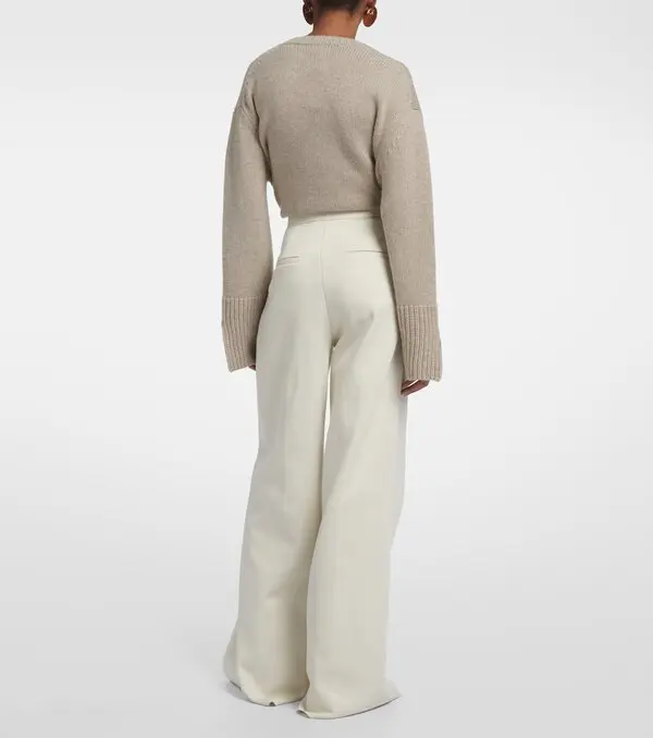 Max Mara Zinnia Jersey Wide-leg Trousers - Beige