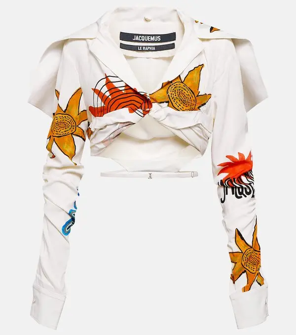 Jacquemus La Chemise Meio Printed Cropped Shirt - Multicoloured