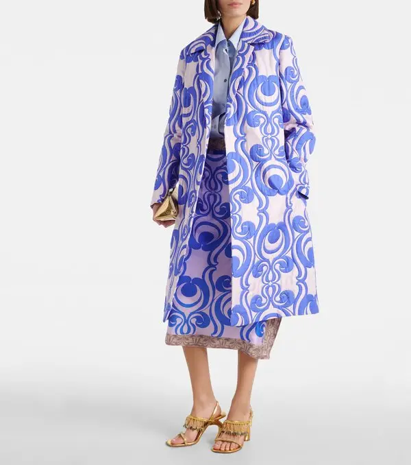 Dries Van Noten Quilted Wrap Coat