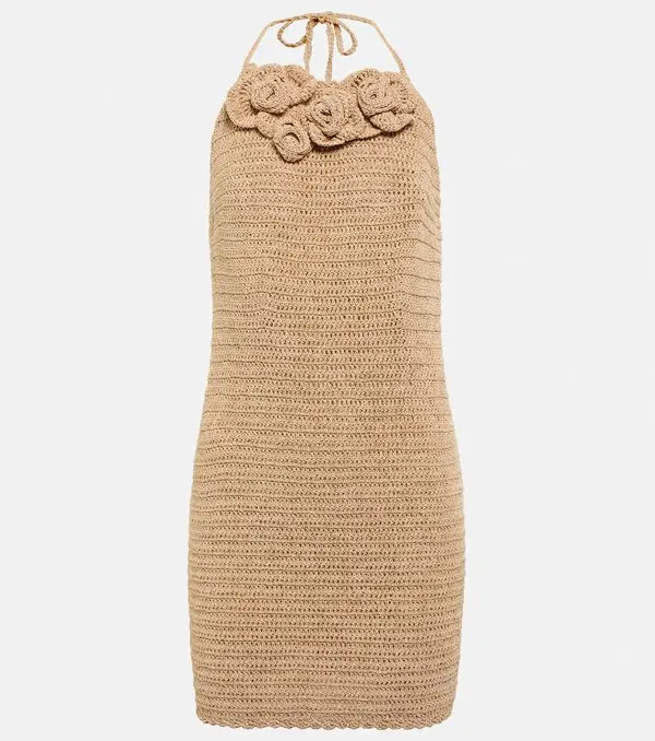 Magda Butrym Crochet Cotton-blend Minidress - Beige