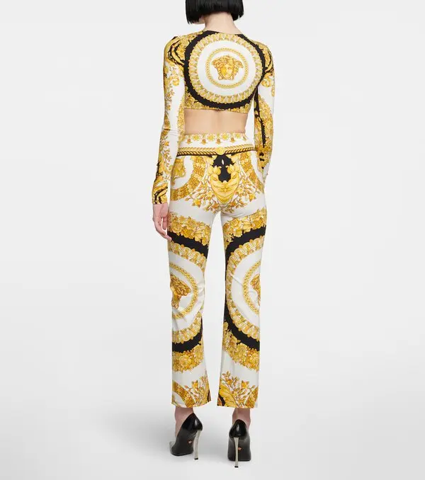 Versace Barocco Print Cropped Top