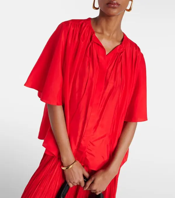 JOSEPH Bristow Gathered Silk Blouse