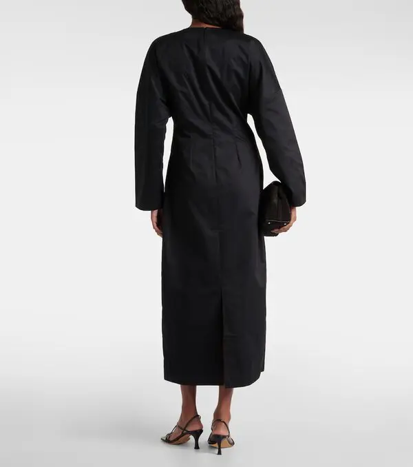 Co Gathered Cotton Midi Dress