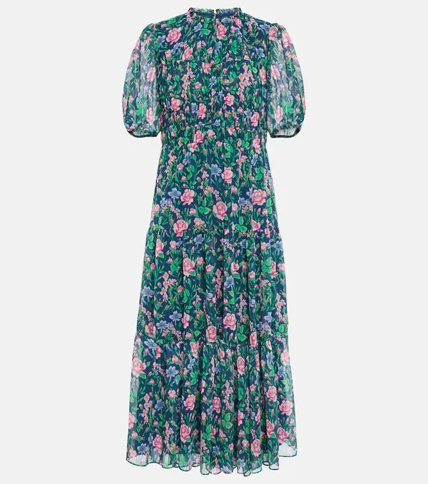 Diane Von Furstenberg Blossom Floral Chiffon Midi Dress - Multicoloured