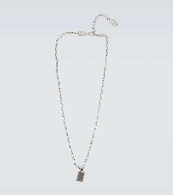 Dolce & Gabbana Logo Pendant Necklace - Silver