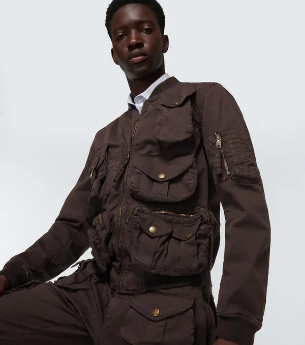 Dolce & Gabbana Cotton Bomber Jacket With Multiple Pockets