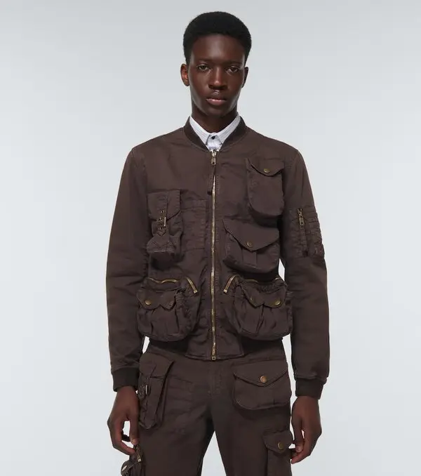 Dolce & Gabbana Cotton Bomber Jacket With Multiple Pockets