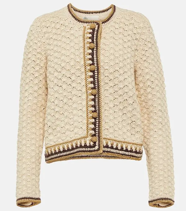 Tory Burch Cotton-blend Cardigan - White