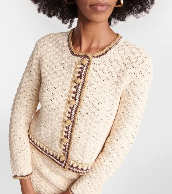 Tory Burch Cotton-blend Cardigan - White