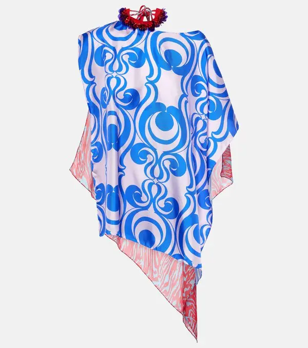 Dries Van Noten Embellished Printed Silk-blend Blouse - Multicoloured