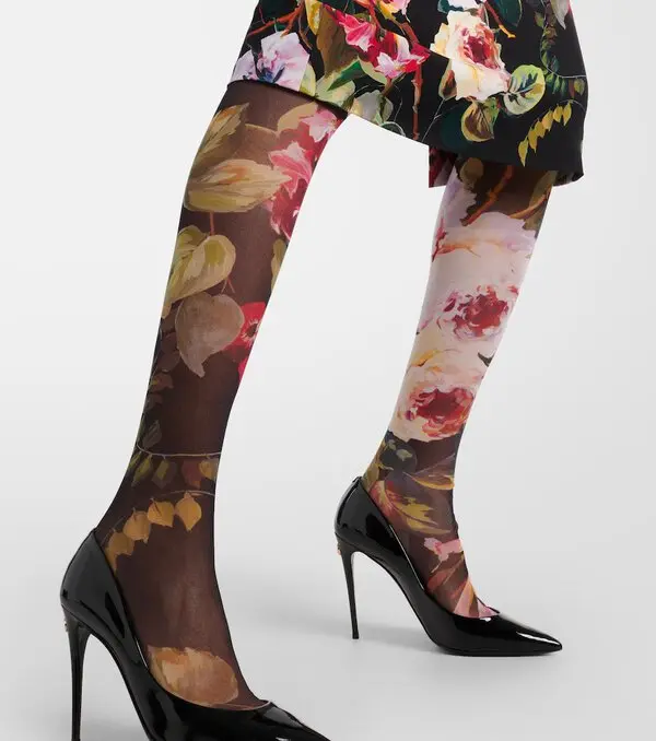 Dolce & Gabbana Floral Tulle Tights