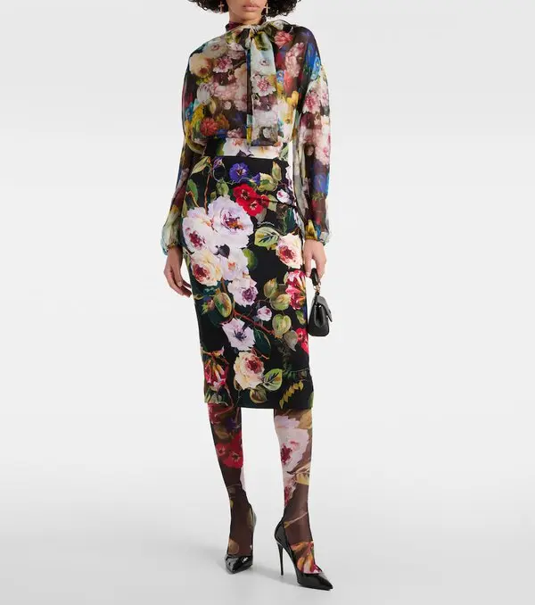 Dolce & Gabbana Floral Tulle Tights