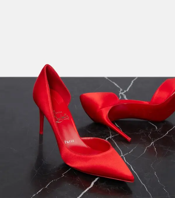CHRISTIAN LOUBOUTIN Iriza Silk-satin Pointed Toe Pumps - Yellow