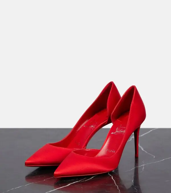 CHRISTIAN LOUBOUTIN Iriza Silk-satin Pointed Toe Pumps - Yellow