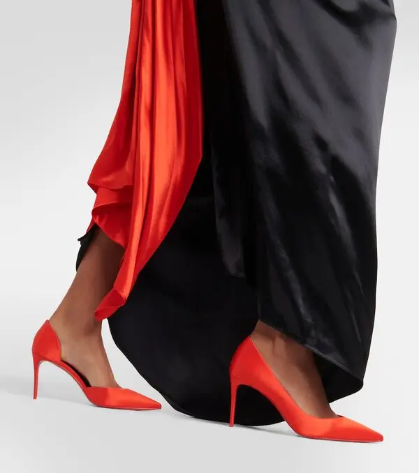 CHRISTIAN LOUBOUTIN Iriza Silk-satin Pointed Toe Pumps - Yellow