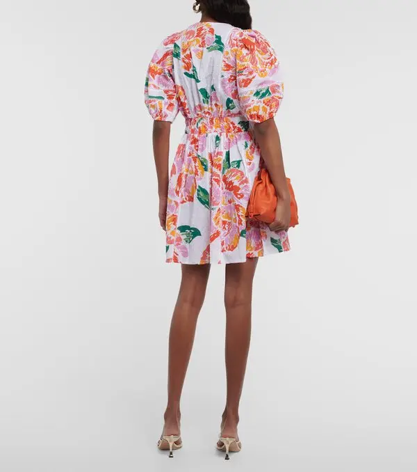 Poupette St Barth Reina Printed Cotton Mini Dress