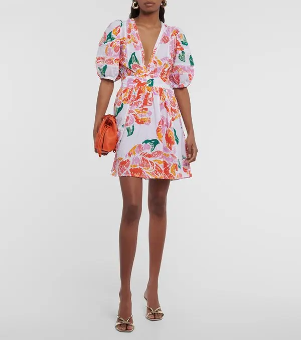 Poupette St Barth Reina Printed Cotton Mini Dress