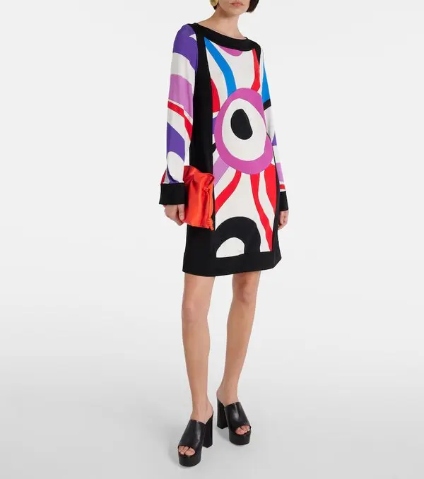 Emilio Pucci Marmo Printed Viscose Blend Mini Dress