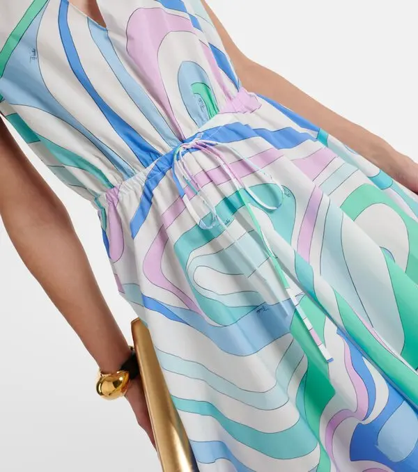 Emilio Pucci Marmo Printed Halterneck Mini Dress