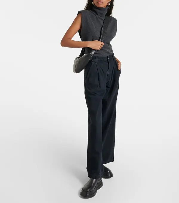 AGOLDE Ellis Low-rise Wide-leg Jeans - Black