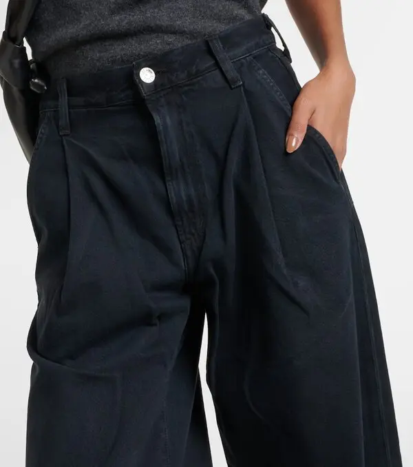 AGOLDE Ellis Low-rise Wide-leg Jeans - Black