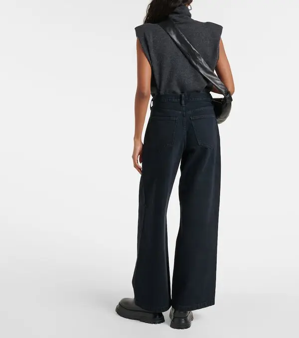 AGOLDE Ellis Low-rise Wide-leg Jeans - Black