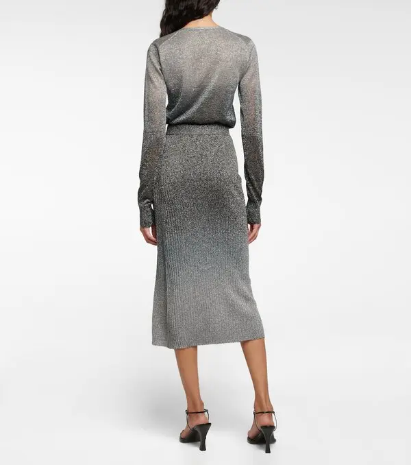 JOSEPH Metallic Midi Skirt - Grey
