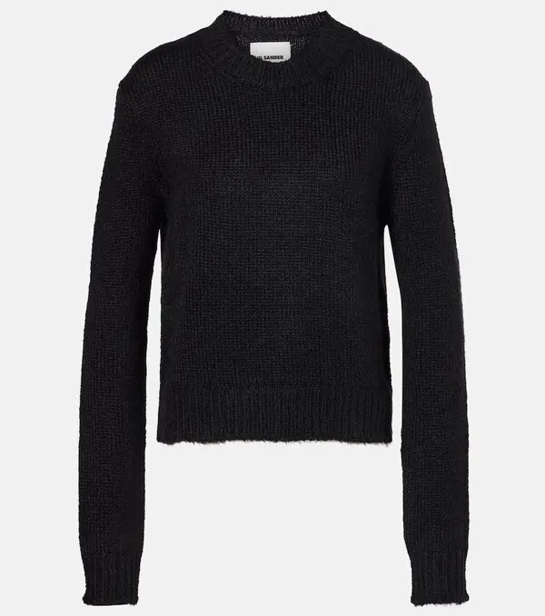 JIL SANDER Ribbed Alpaca Wool Blend Crew Neck Sweater