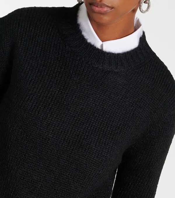 JIL SANDER Ribbed Alpaca Wool Blend Crew Neck Sweater