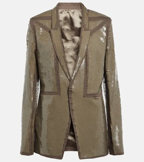 Rick Owens Sequined Cotton Blazer