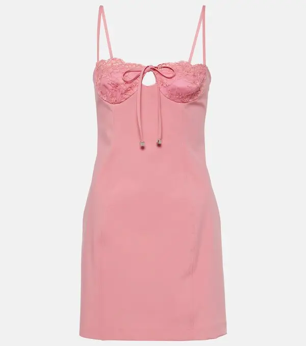 Blumarine Lace-trimmed Mini Dress - Pink