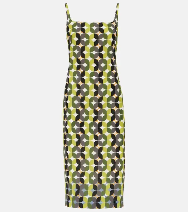 Dries Van Noten Printed Crepe Midi Dress - Multicoloured