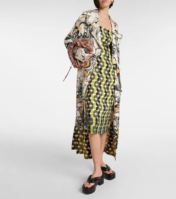 Dries Van Noten Printed Crepe Midi Dress