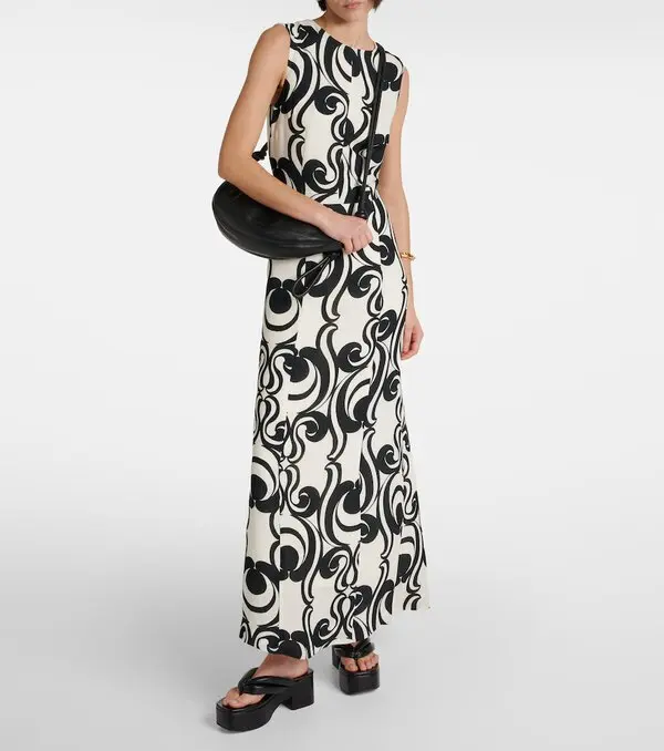 Dries Van Noten Printed Crepe Maxi Dress