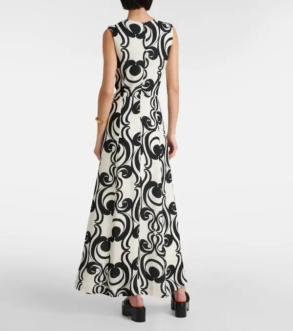 Dries Van Noten Printed Crepe Maxi Dress